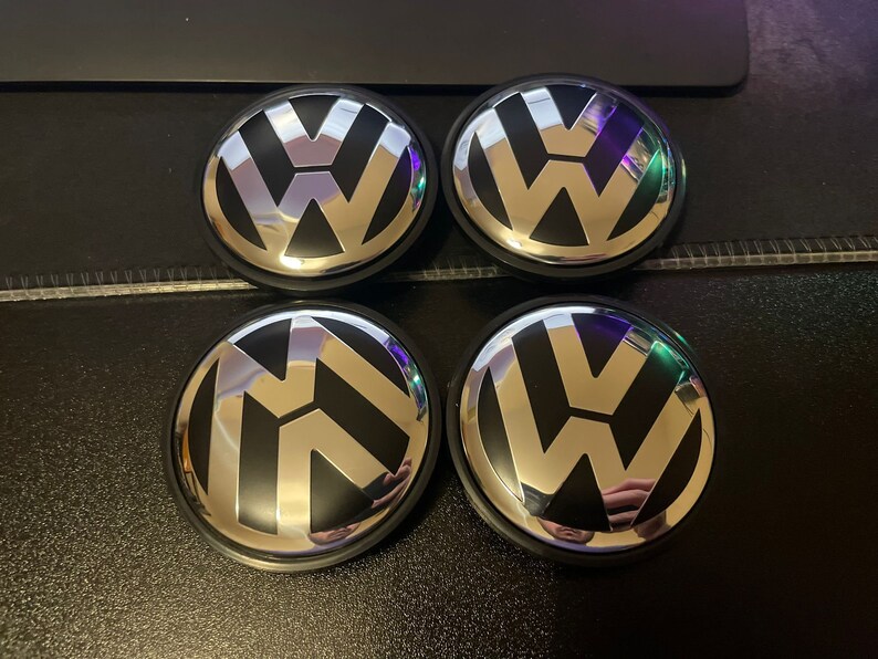 Genuine VW Car Wheel Centre Hub Caps Set of 4 65mm & 56mm Volkswagen ...