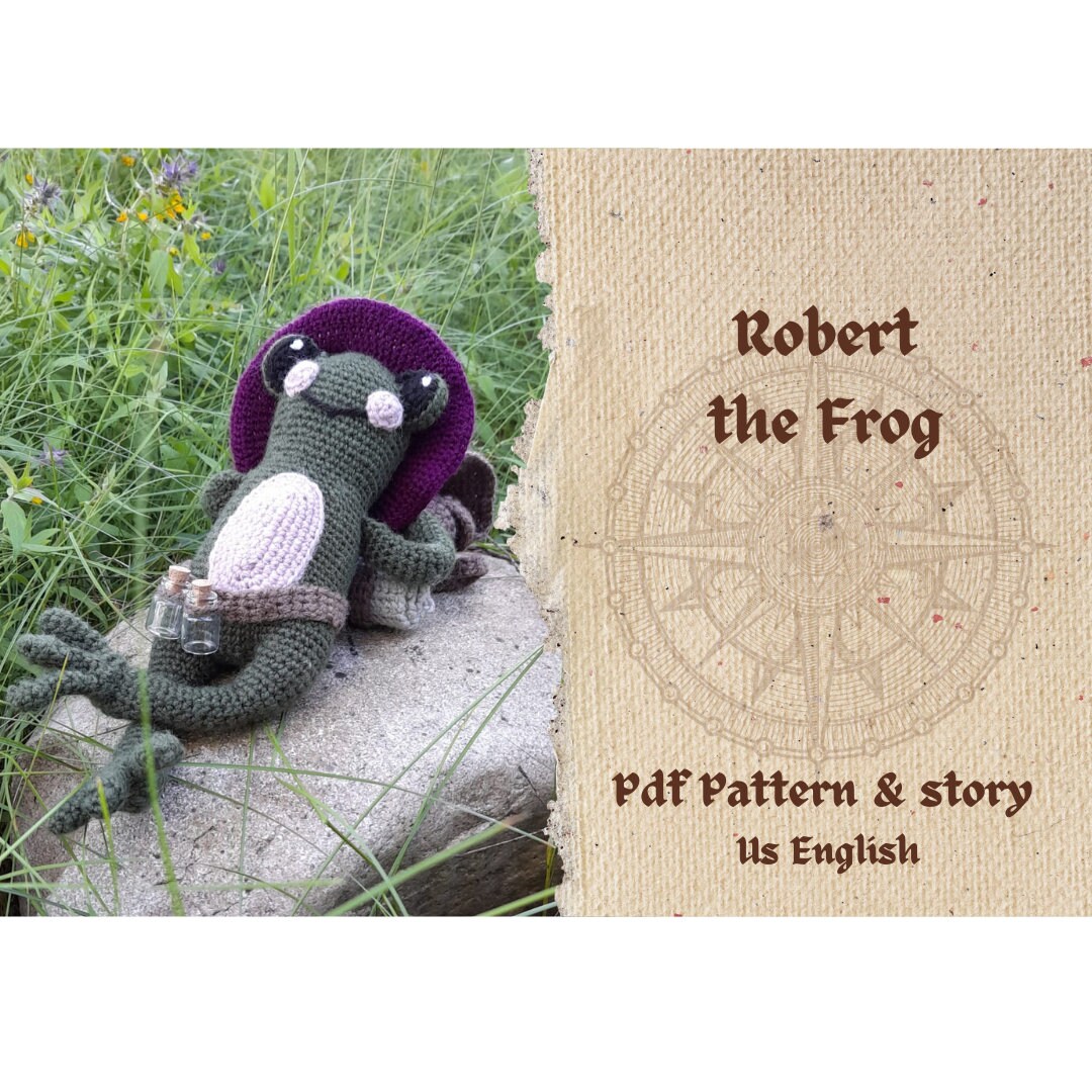 Robert the Frog Crochet Pattern DIY Amigurumi Toy Easy Beginner Project ...