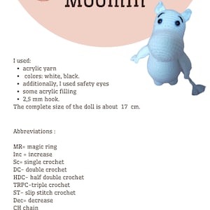 Moomin Crochet Pattern PDF, Easy DIY Handmade Moomin Character ...