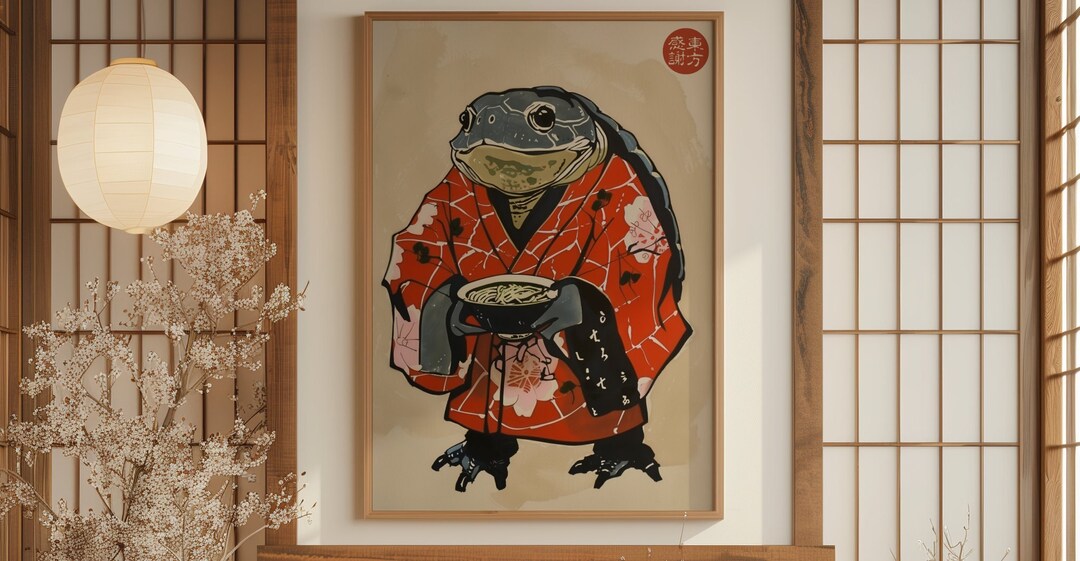 Printable Digital Japanese Turtle for Wall Art Poster or Canvas Decor ...