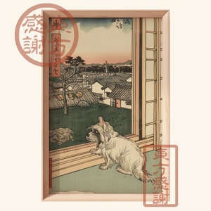 Printable Wall Art Bundle of Antique Dog Paintings in Vintage Japanese ...