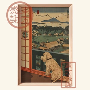 Printable Wall Art Bundle of Antique Dog Paintings in Vintage Japanese ...