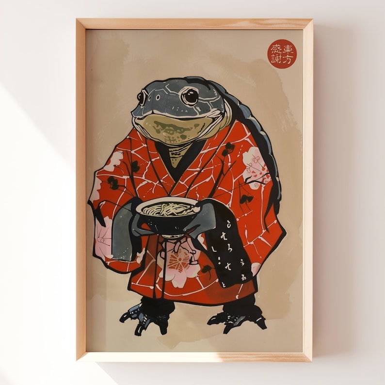 Printable Digital Japanese Turtle for Wall Art Poster or Canvas Decor ...