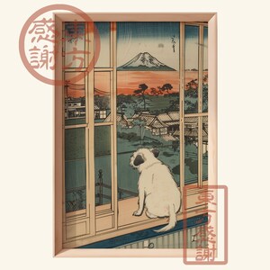 Printable Wall Art Bundle of Antique Dog Paintings in Vintage Japanese ...