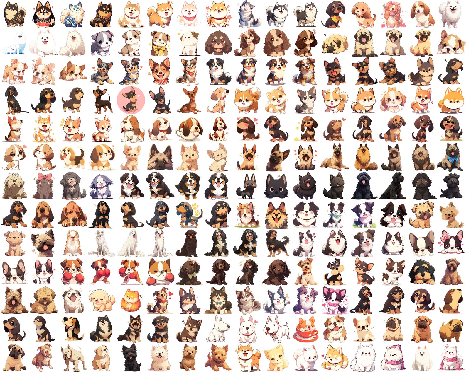 Kawaii Dog Clip Art | Corgis | Cute Dog Clipart | Dog Breeds Clipart ...