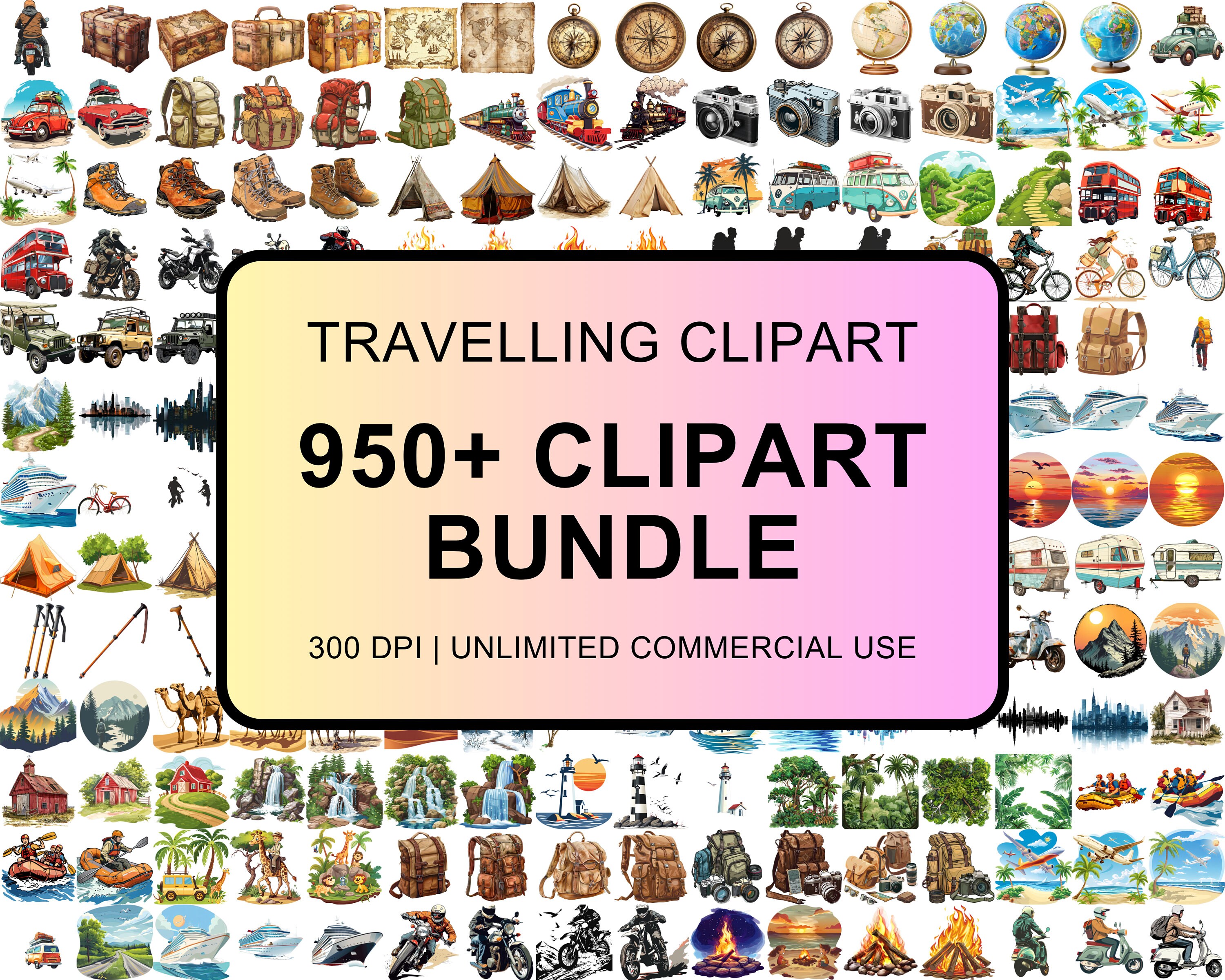 Travel Clipart Png Wanderlust Clipart Camper Svg Instant Download ...