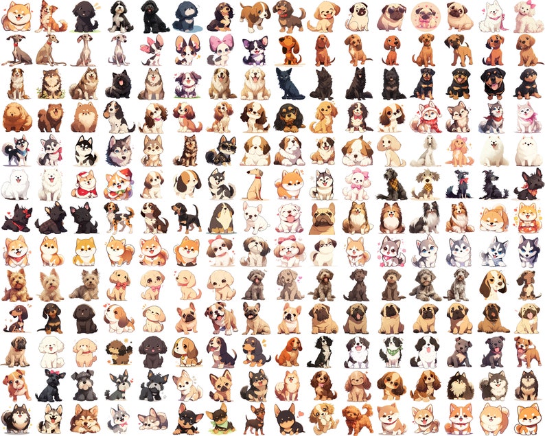 Kawaii Dog Clip Art | Corgis | Cute Dog Clipart | Dog Breeds Clipart ...