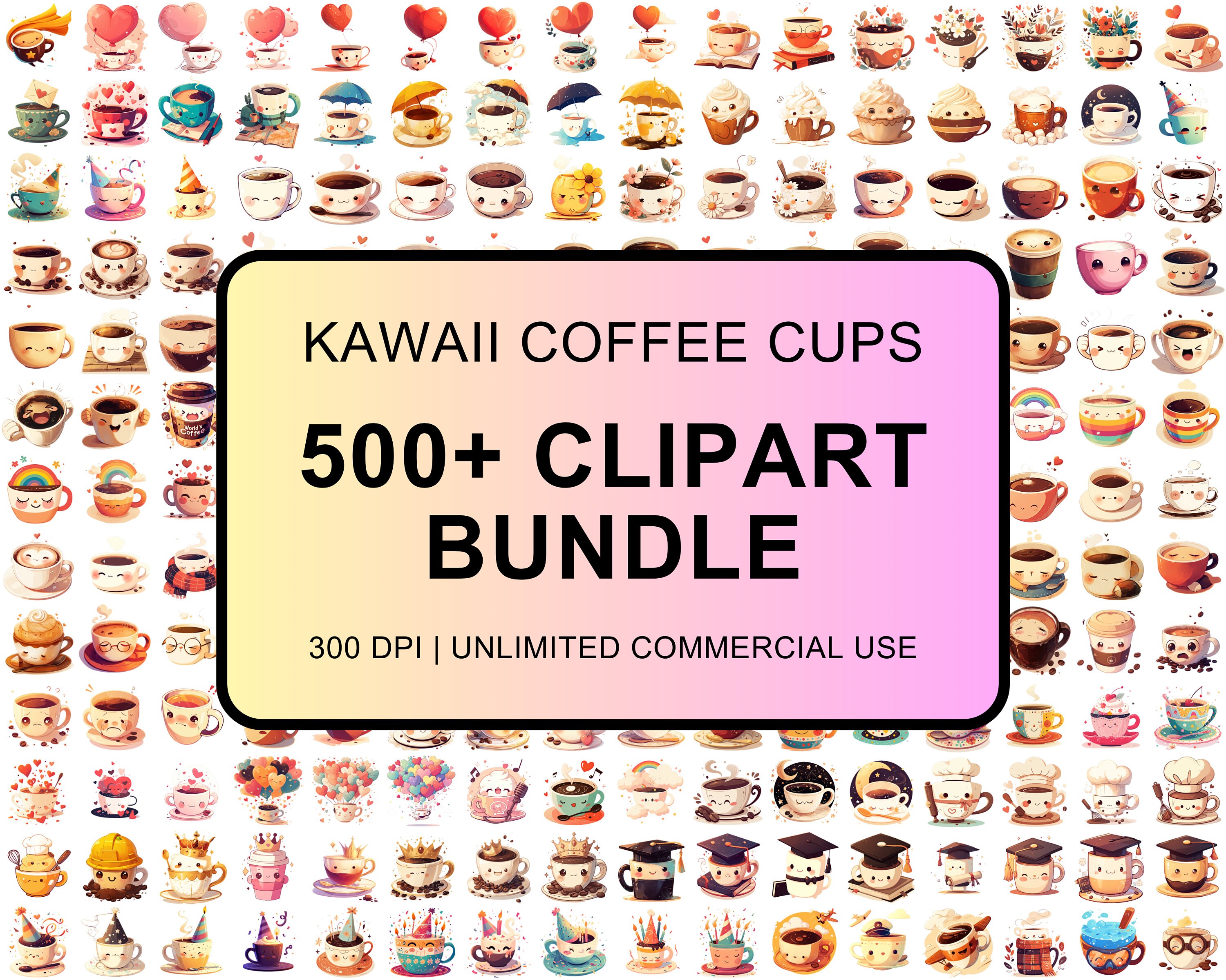 Kawaii Coffee Clipart Kawaii Drink Clipart Coffee Clipart Cute Coffee ...