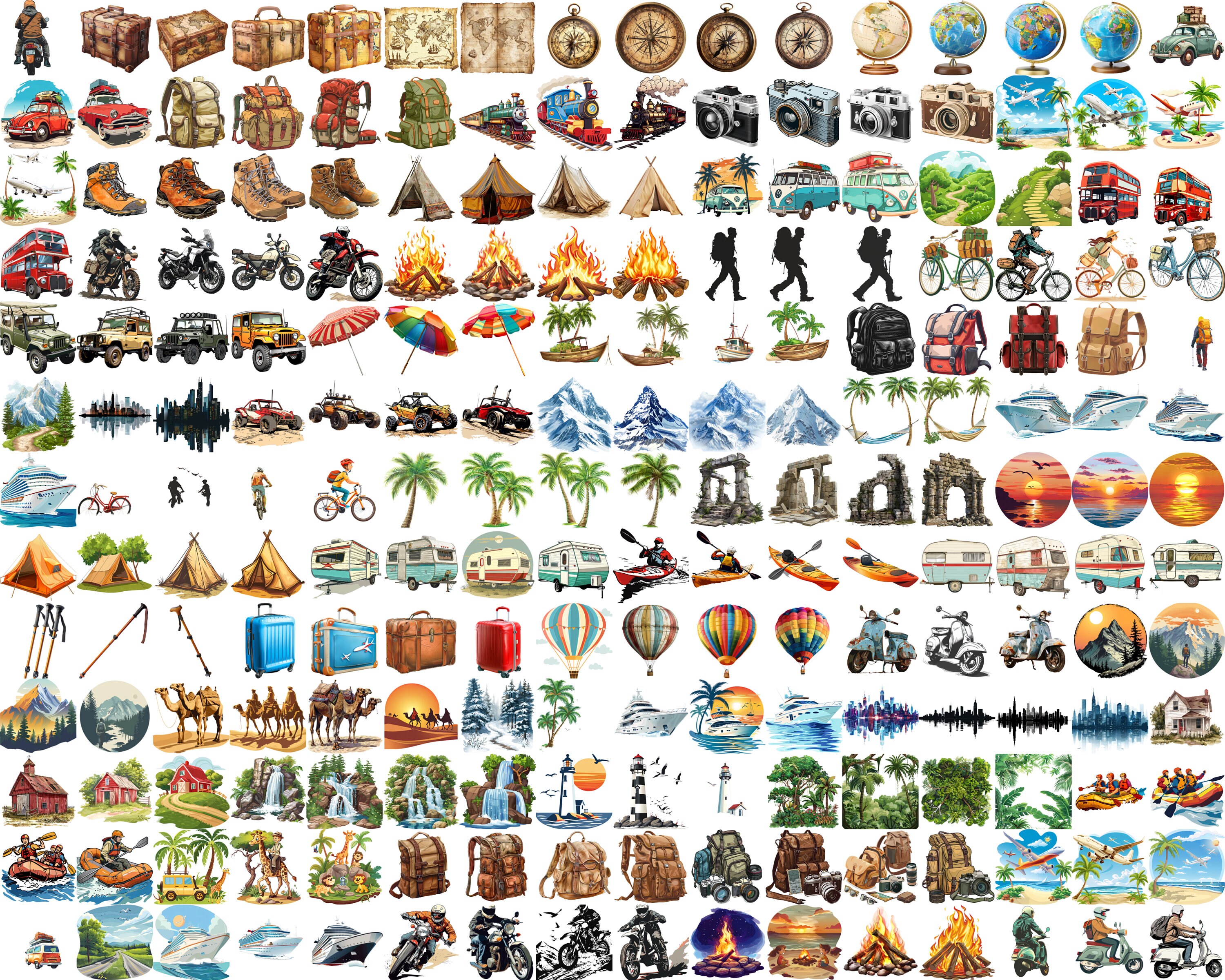 Travel Clipart Png | Wanderlust Clipart | Camper Svg | Instant Download ...