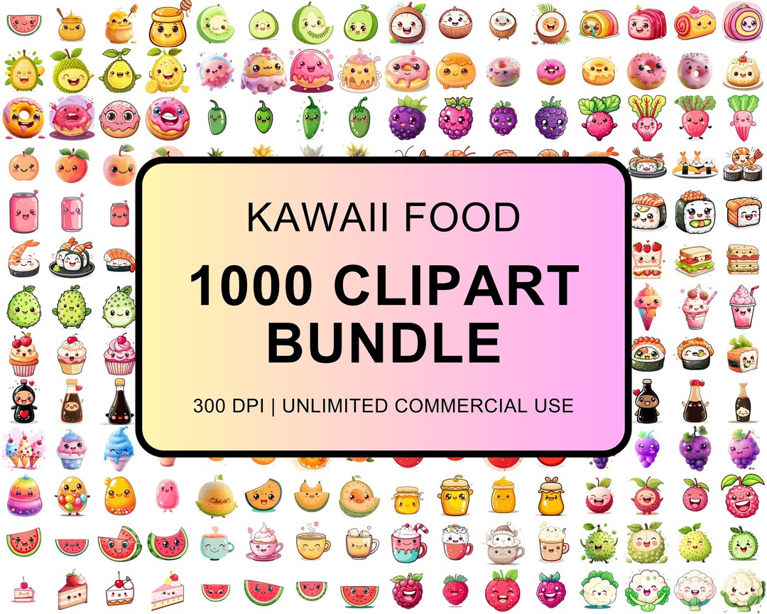 Kawaii Food Clipart Cute Food Clipart Cute Drinks Clipart Junk Journal ...