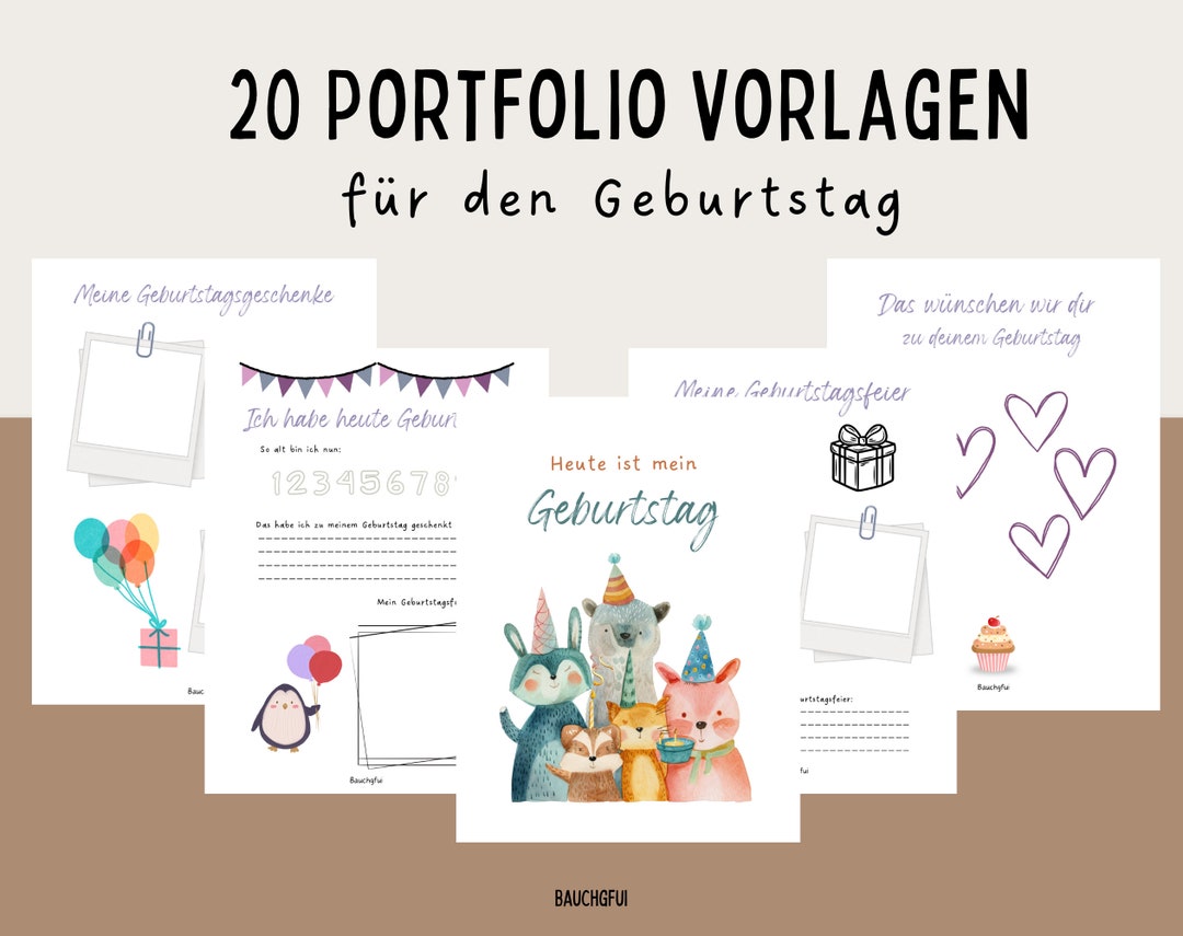 Kindergarten Portfolio Vorlagen Portfolio Geburtstag
