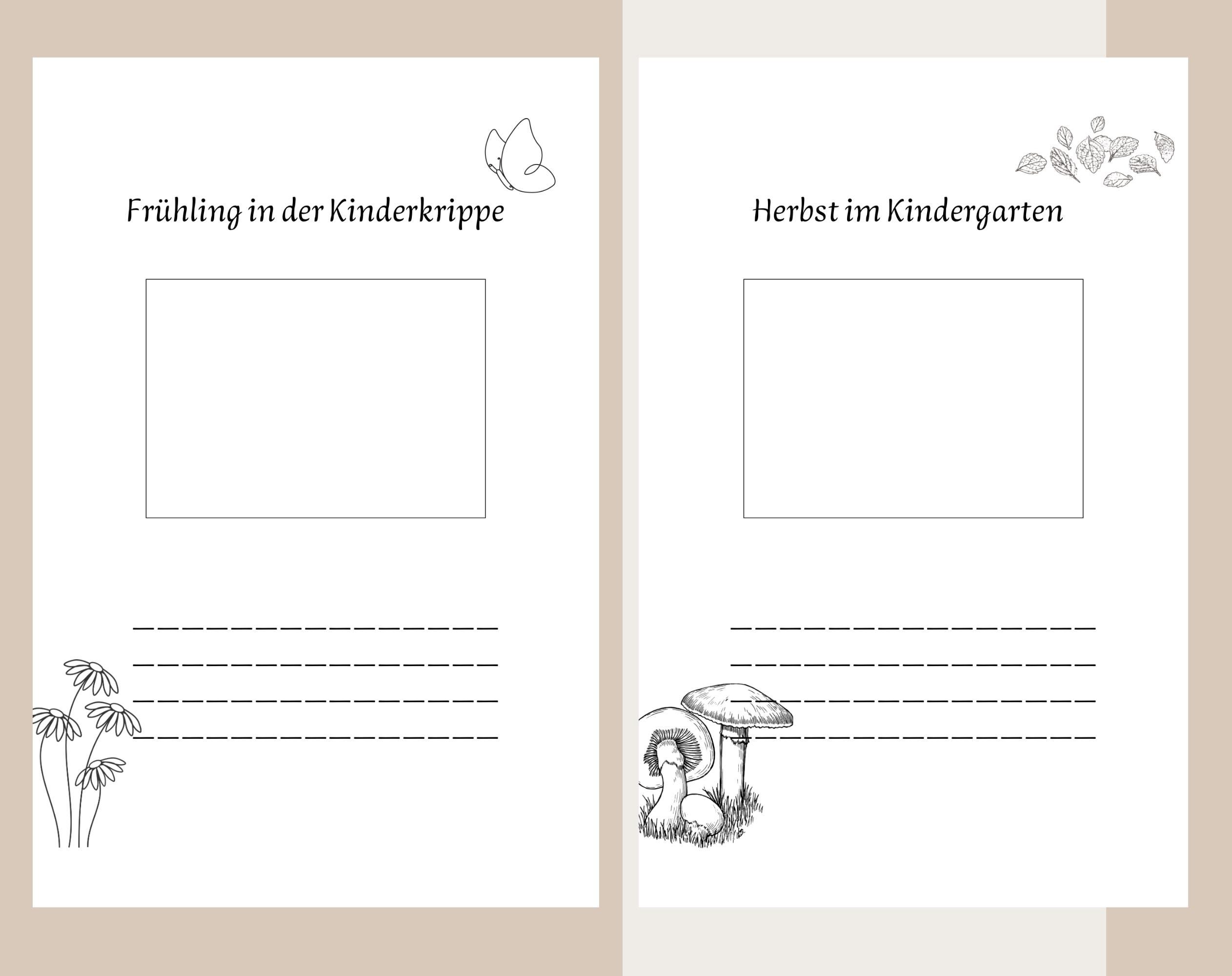 32 Black and White Portfolio Templates Daycare Nursery, Kindergarten ...