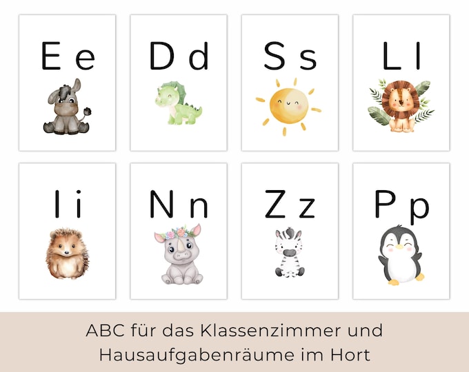 ABC Alphabet Karten Set, DIN A6 (105 x 148 mm) - Etsy.de