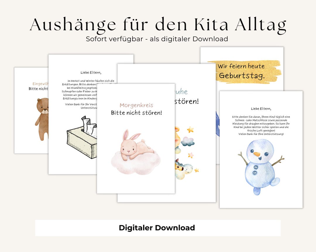 Door Signs Notices in Color for Crèche/daycare/kindergarten - Etsy