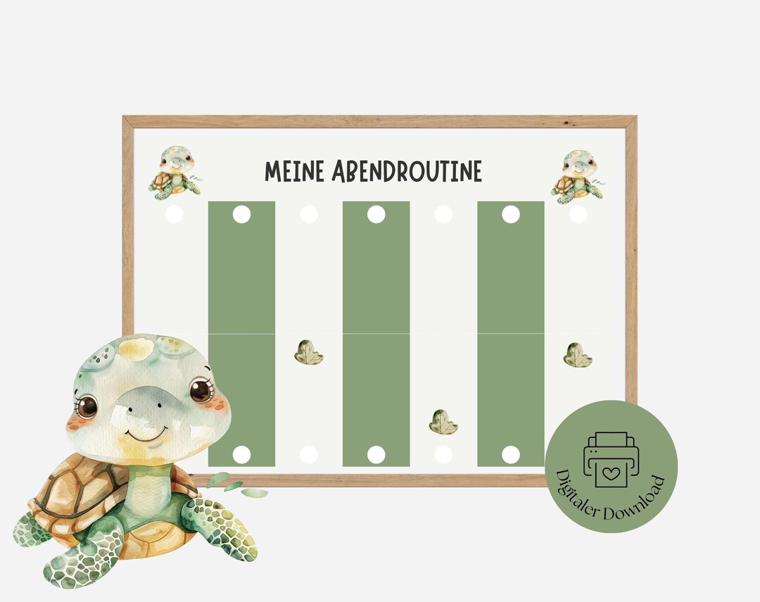 Evening Routine for Children Turtle Routine Plan for Children to PRINT ...