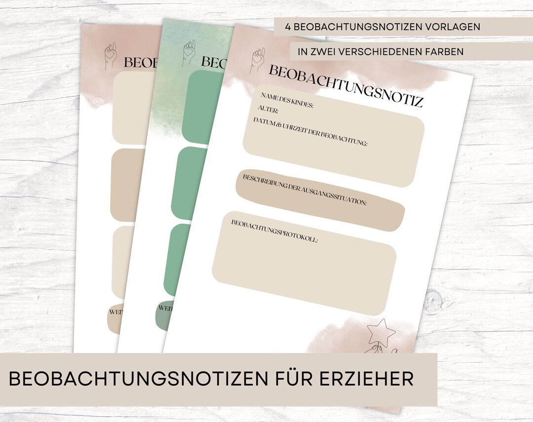 Observation Notes Templates for Educators Observing Children Working as ...