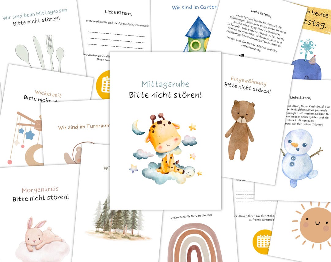 Door Signs Notices in Color for Crèche/daycare/kindergarten - Etsy