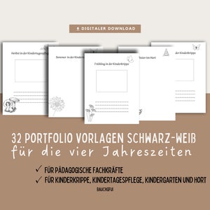 32 Black and White Portfolio Templates Daycare Nursery, Kindergarten ...