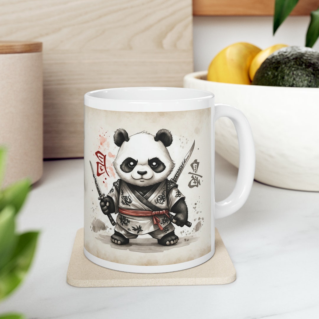 Ceramic Mug, ninja Panda V3, 11oz Coffee Mug, Gift for Dad, Samurai and ...