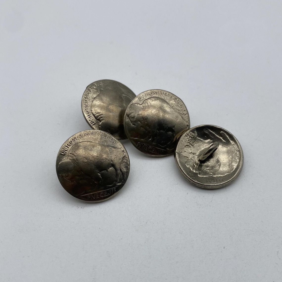 Old Silver Penny Sewing Button Buffalo Shank Button Clothing Sweater ...