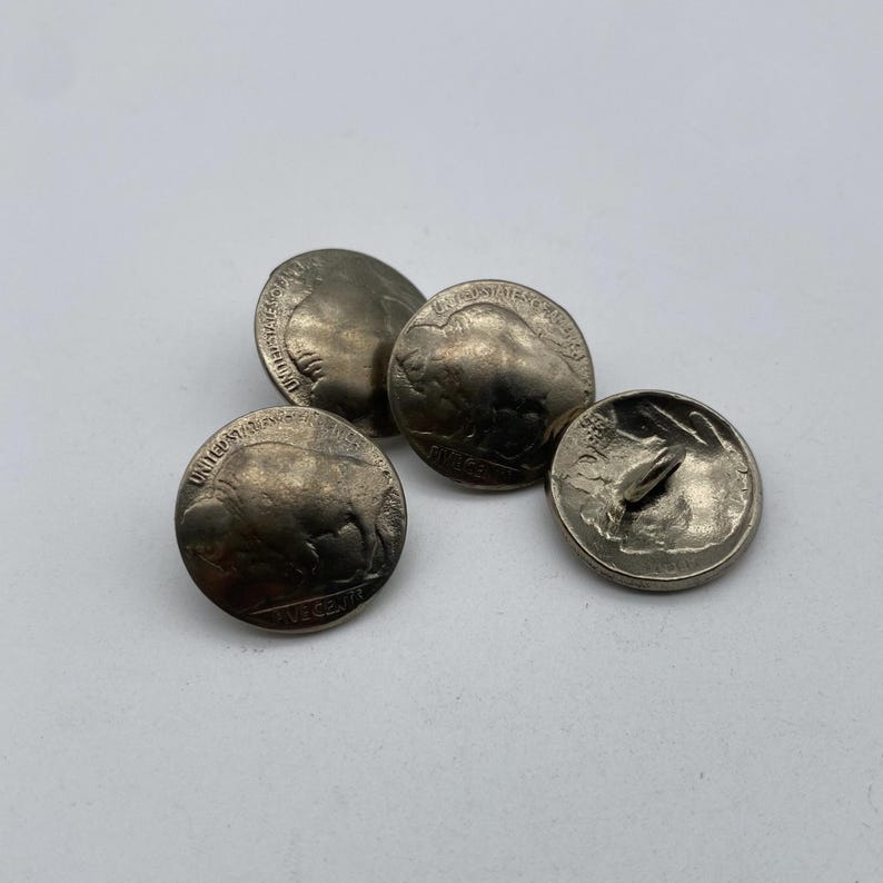 Old Silver Penny Sewing Button Buffalo Shank Button Clothing Sweater ...