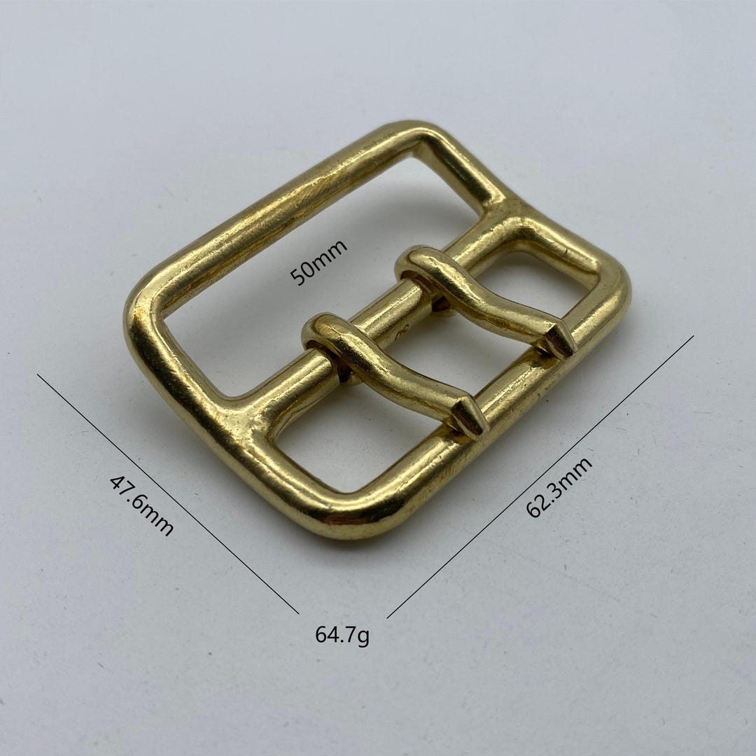 50mm Brass Buckle Sam Browne Double Prong Buckle Leather Belt Buckle - Etsy