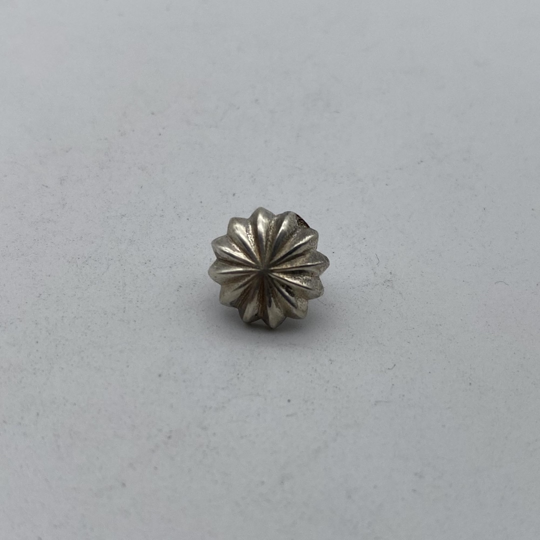 Flower Concho Screw Back Sterling Silver Chrysanthemum Buttons Leather ...