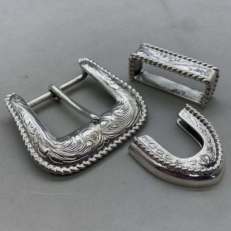 925 Silver Buckle Set - Etsy