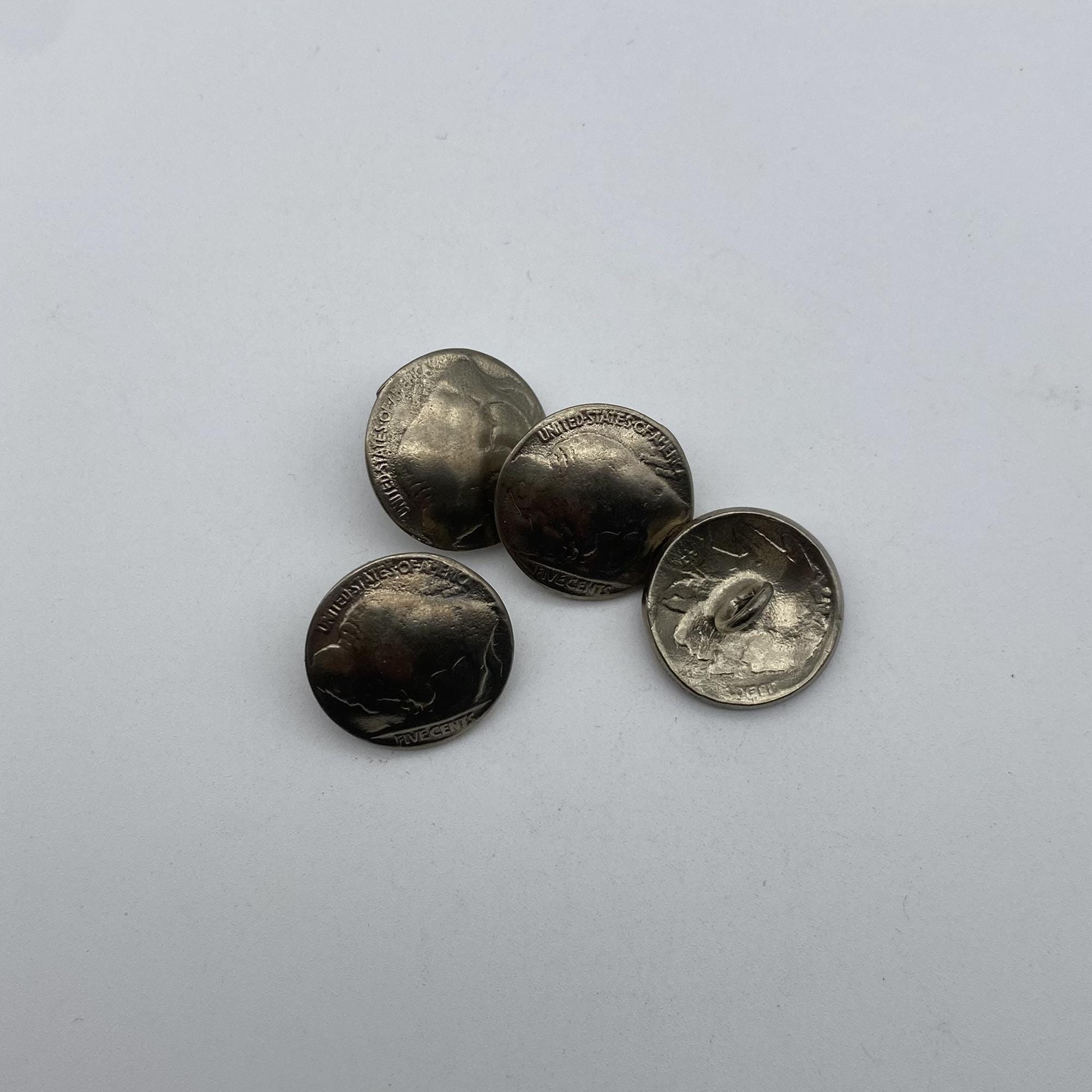 Old Silver Penny Sewing Button Buffalo Shank Button Clothing Sweater ...