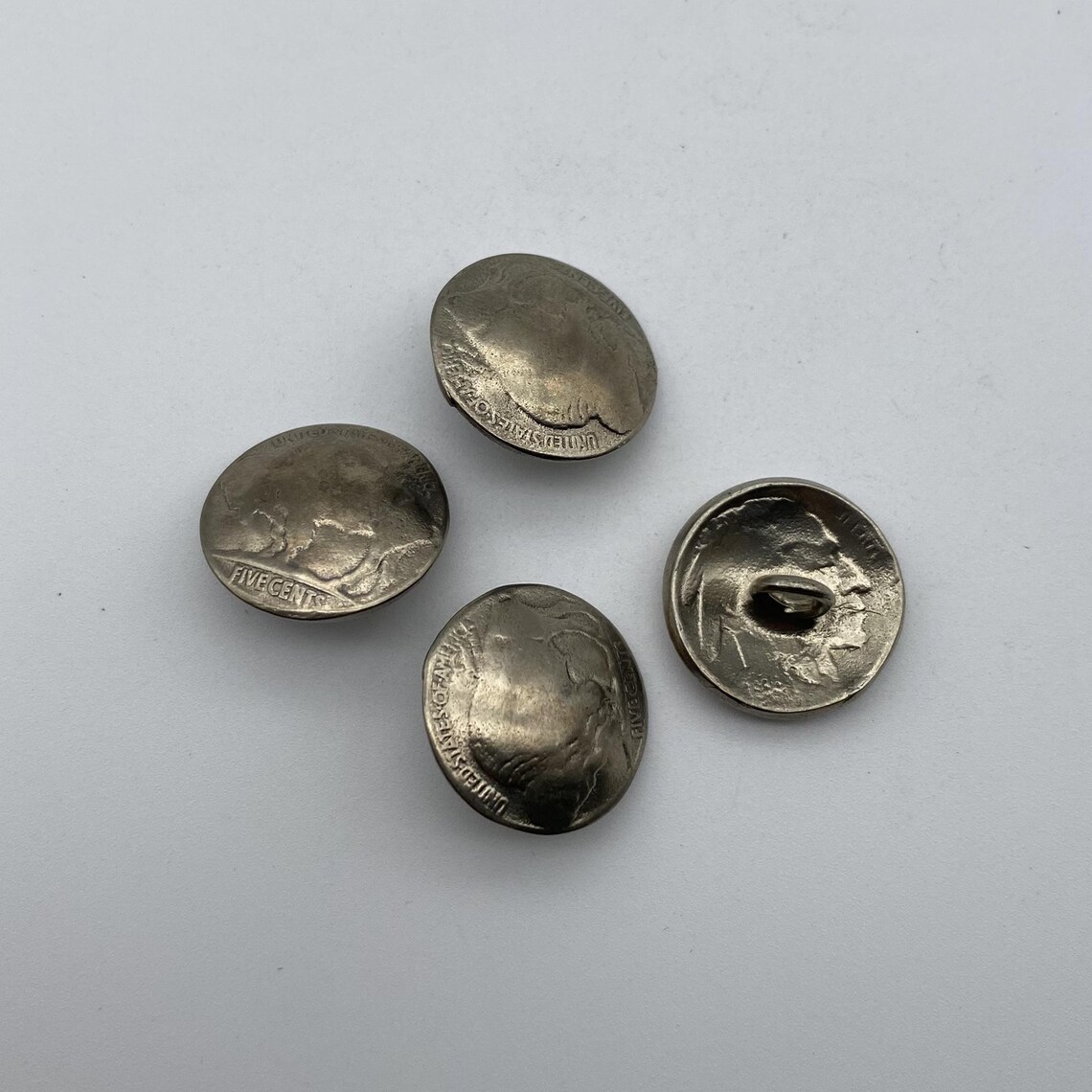 Old Silver Penny Sewing Button Buffalo Shank Button Clothing Sweater ...