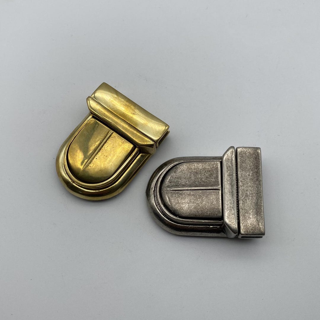 Antique Silver Thumb Lock Leather Bag Tuck Lock Copper Catch Lock 38 ...