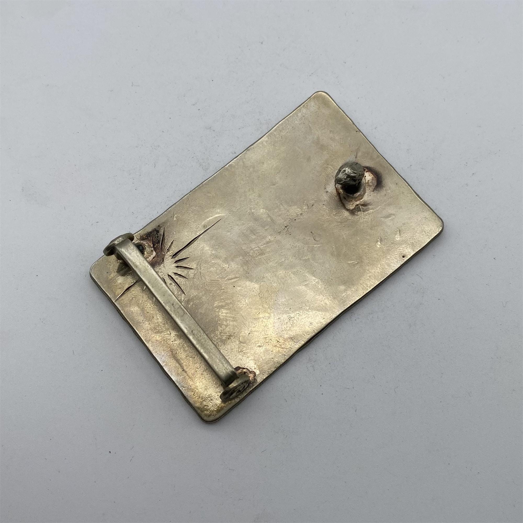 Nickel Silver Belt Buckle Hammered Plain Buckle Handmade Leather Belt ...
