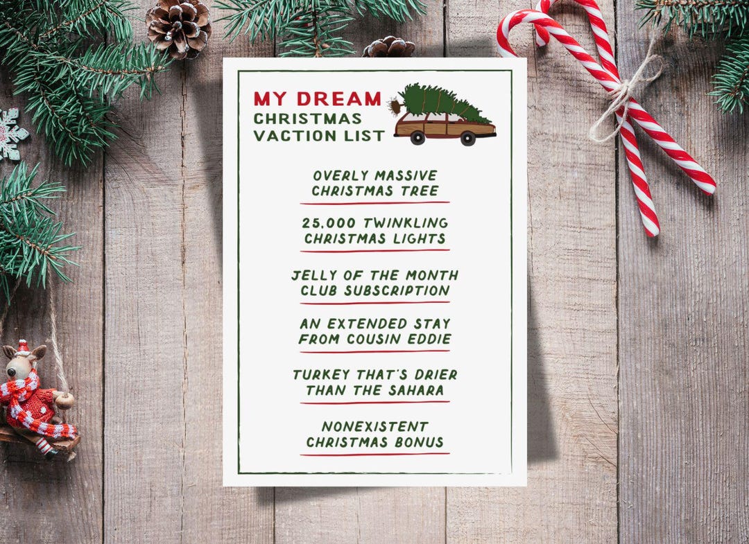 My Dream Christmas Vacation List Template, Editable Xmas List Design ...