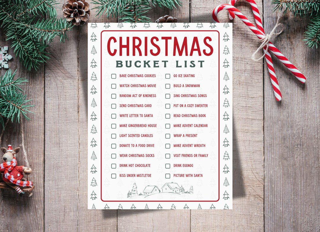 Editable Christmas Bucket List Template: Canva DIY Design (digital) - Etsy