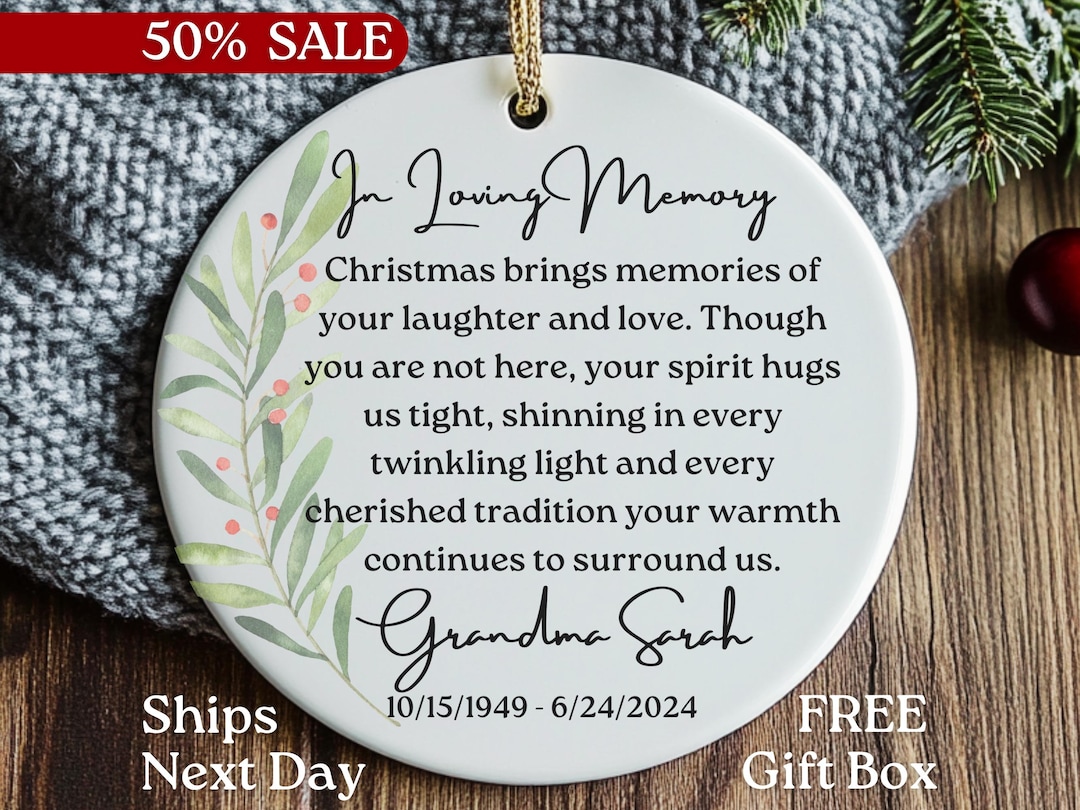 Personalized Memorial Christmas Ornament, Custom in Loving Memory ...