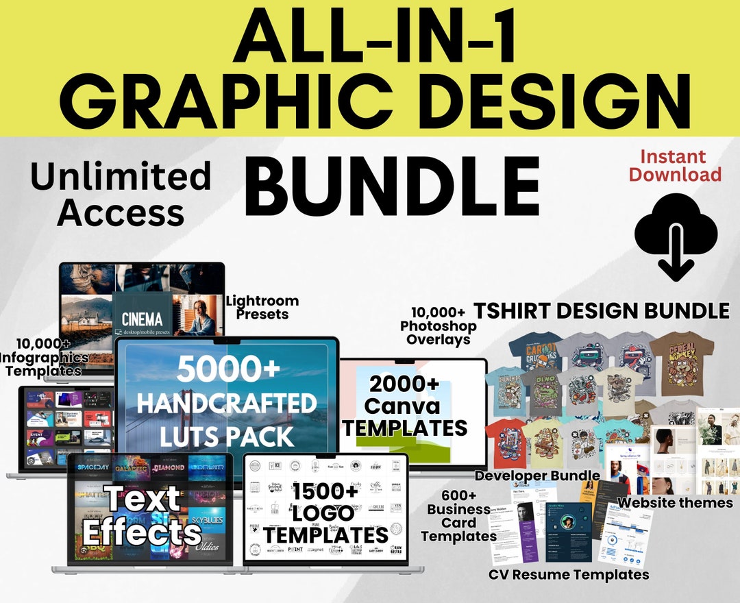 Graphic Design Bundle, Social Media Templates Website Themes Tshirt ...