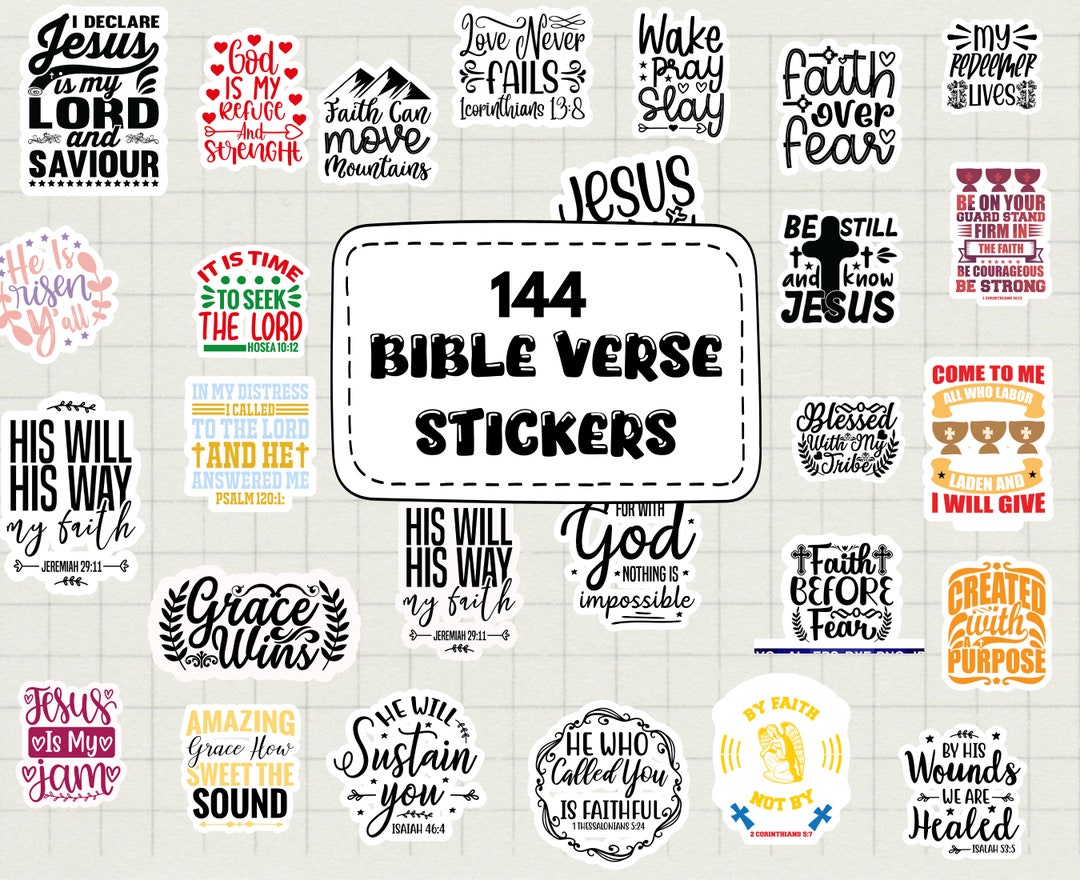 Christian Bundle PNG Sticker, Scripture Bundle, Instant Download, Bible ...