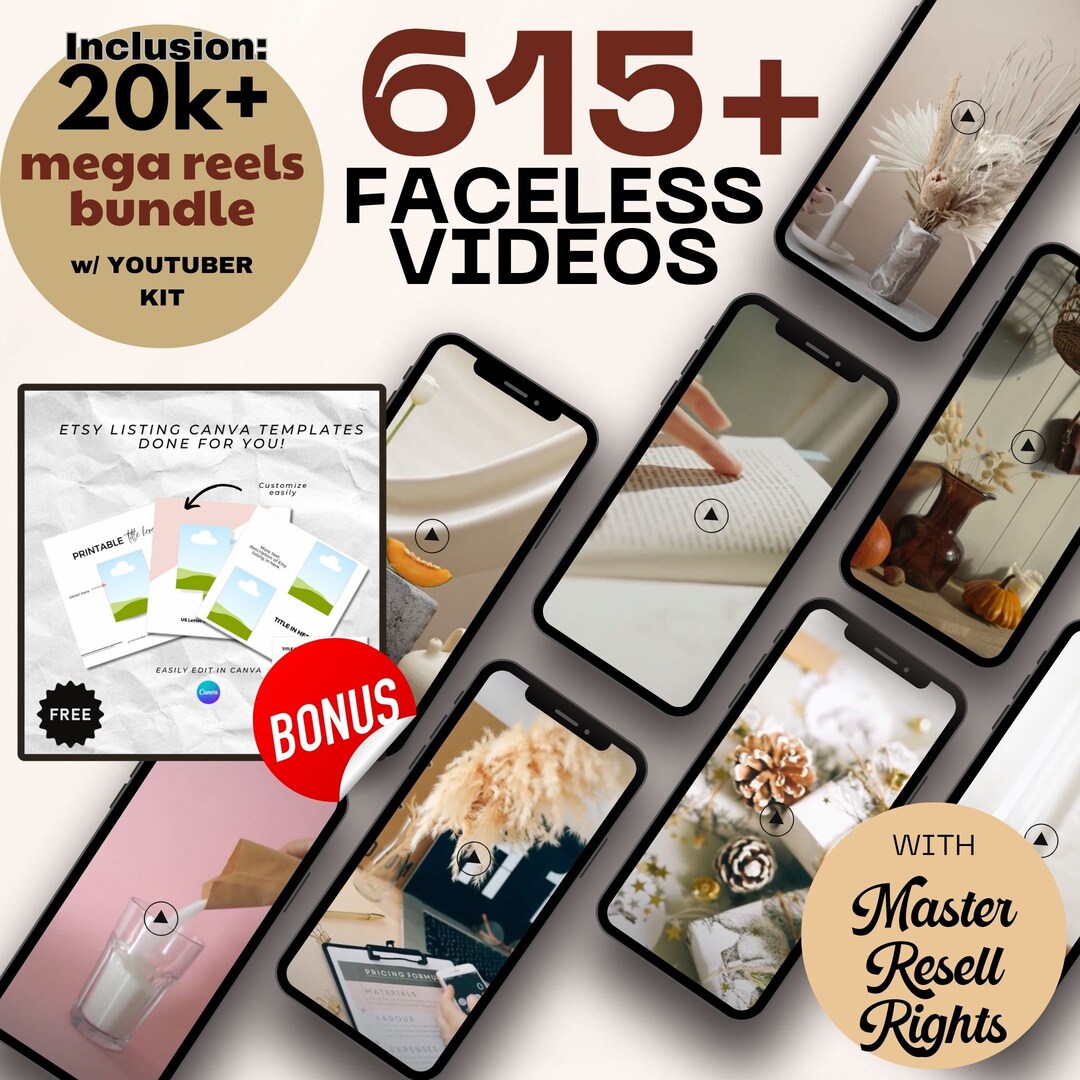 Ultimate Content Creator Bundle 615 Faceless Videos 20K Instagram ...