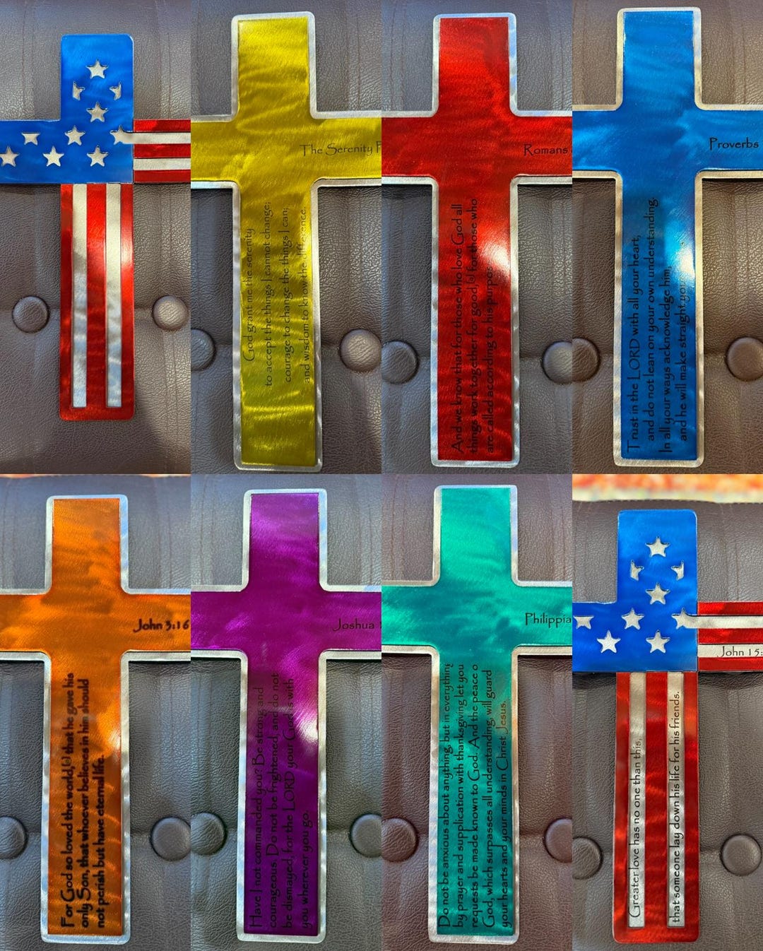 Metal Cross With Custom Verse and Color Options - Etsy