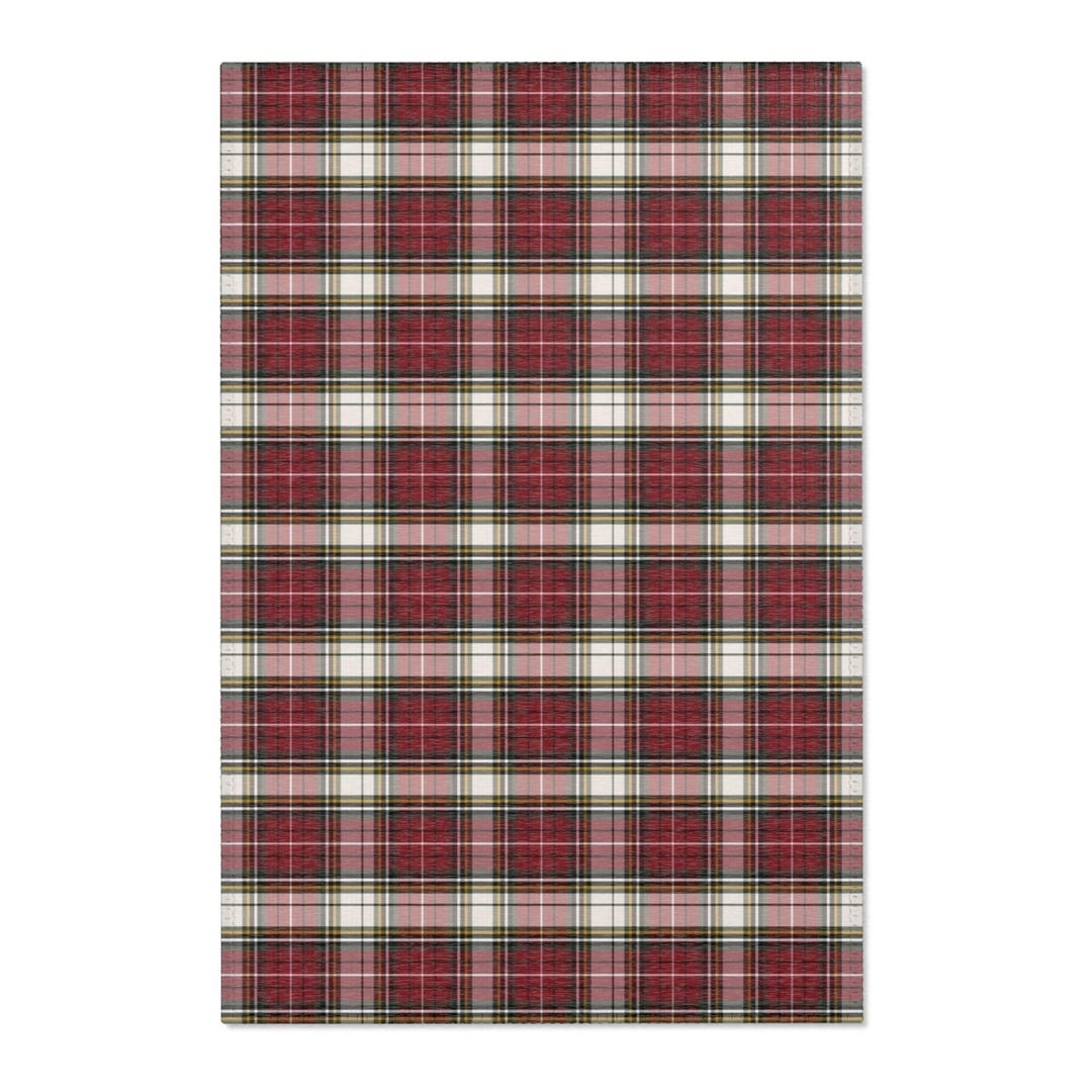 Red Tartan Plaid Area Rugs Christmas Home Decor, Festive Holiday Rug ...