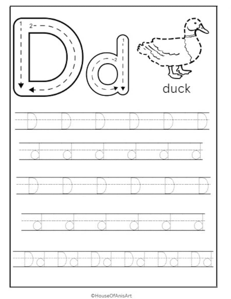 Alphabet Worksheets Set for Kids, Educational Learning Sheets, Letter ...