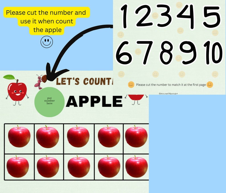 Preschool Busy Book Printable Toddler Number 1 to Number 10,montessori ...