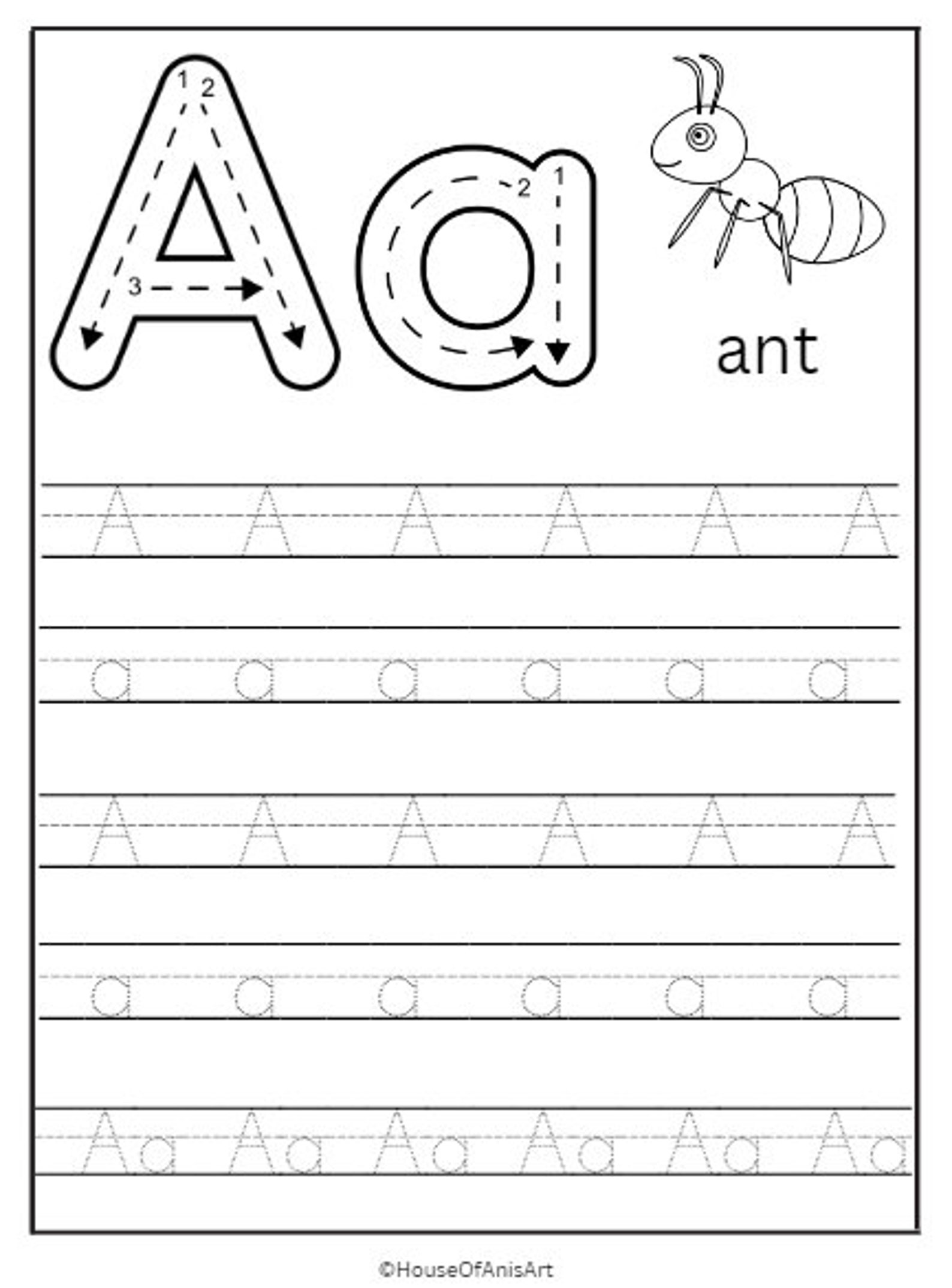 Alphabet Worksheets Set for Kids, Educational Learning Sheets, Letter ...