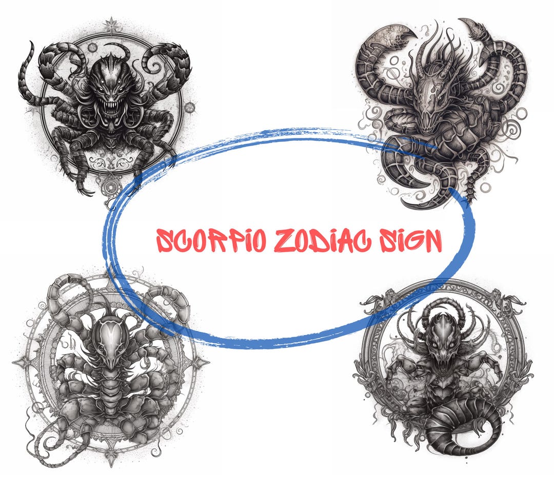 Gothic Scorpio: the Sinister Scorpion - 4 High Quality Pngs,t-shirt ...