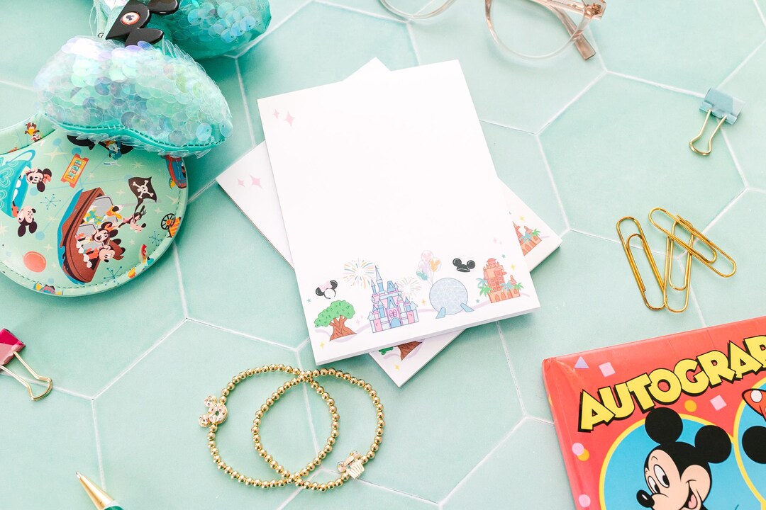 Magical Parks Landmarks Notepad, Disney Stationery, WDW 4 Parks Icons ...