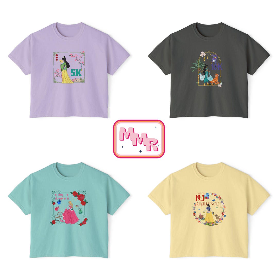 Rundisney Princess 2025 Crop Comfort Colors Shirt, Disney Princess 5K ...