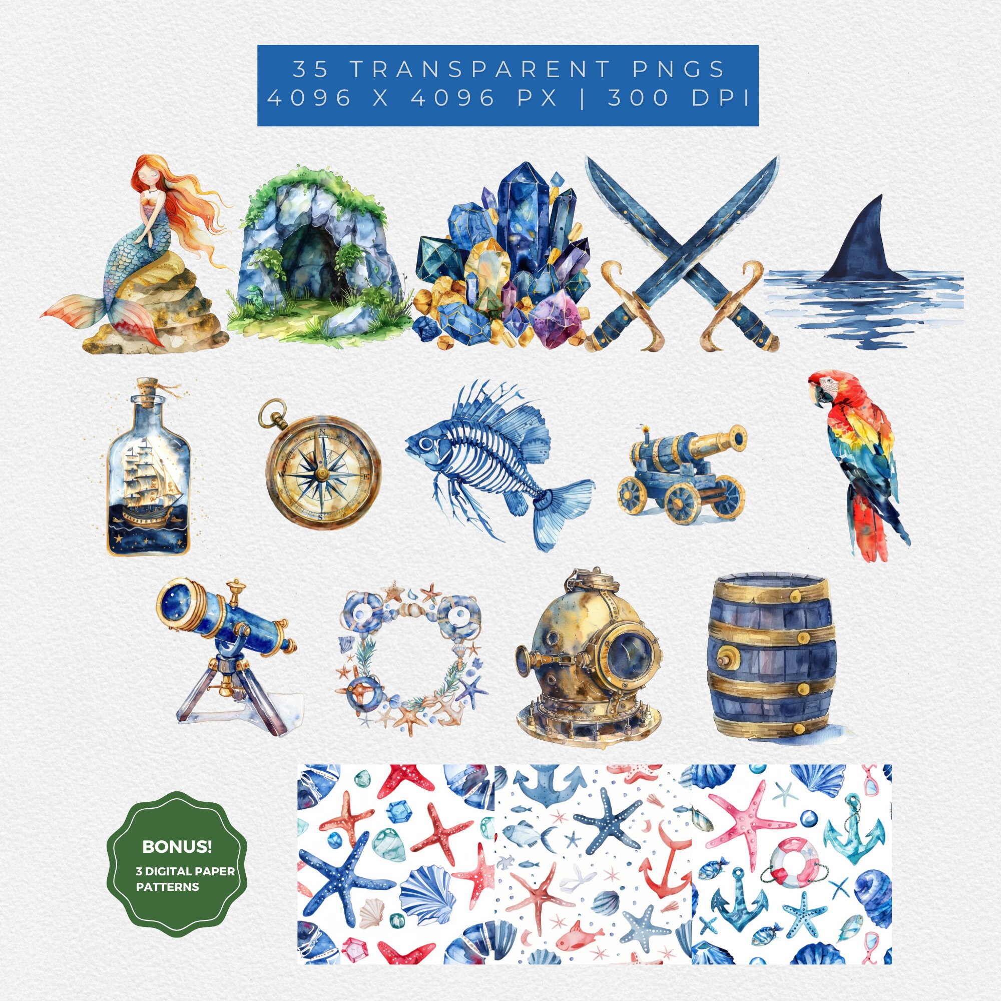 Whimsical Pirate Adventure Clipart Collection - Etsy