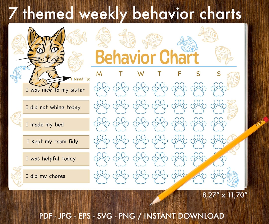 Weekly Animal Behavior Charts, Fun Animals Responsibility Chart ...