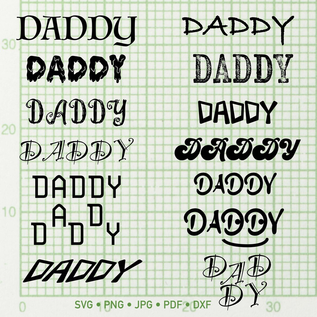 Father Word Font Father's Day Custom Design Daddy Words Curved Svg Best ...