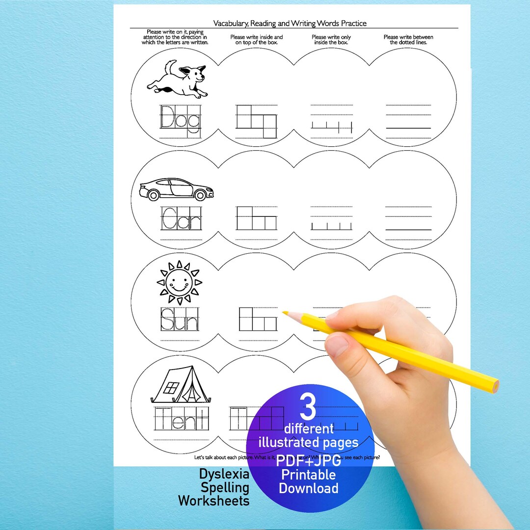 Dyslexia Spelling Worksheets Bundle PDF, Dysgraphia Handwriting ...